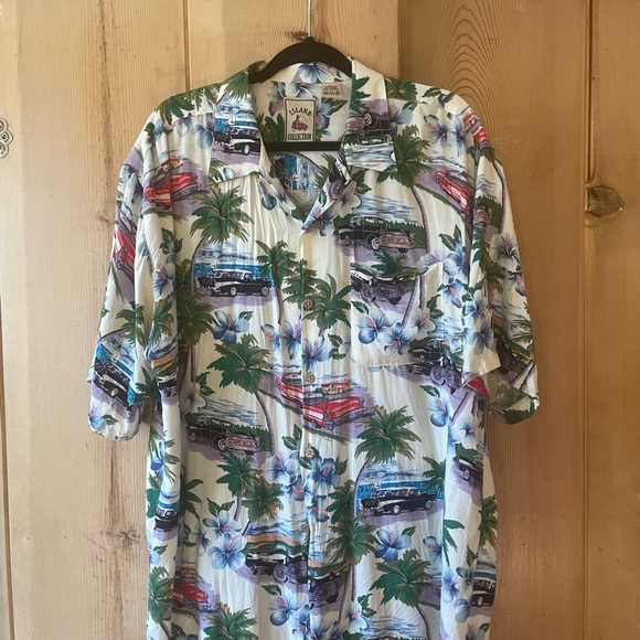 Island Company | Shirts | Vintage Hawaiian Hot Rod Button Down Xl ...